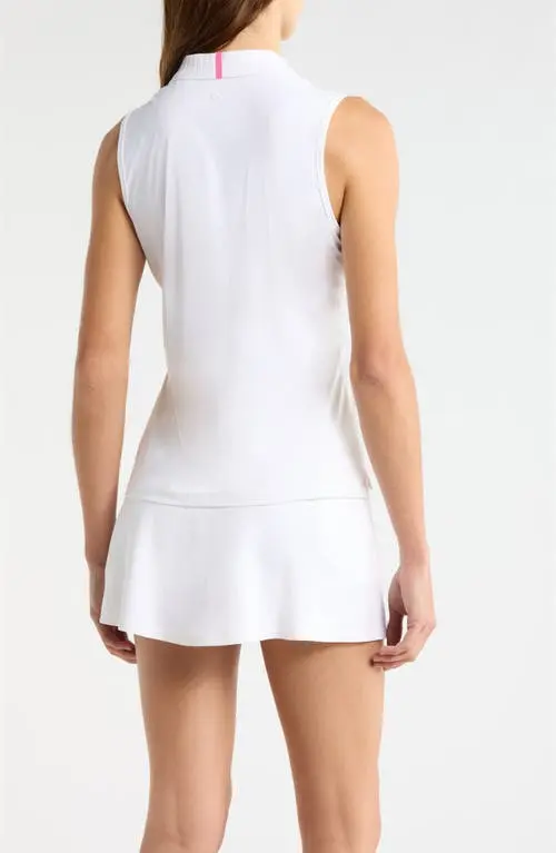 G/fore Sleeveless Stretch Golf Polo Top - Snow