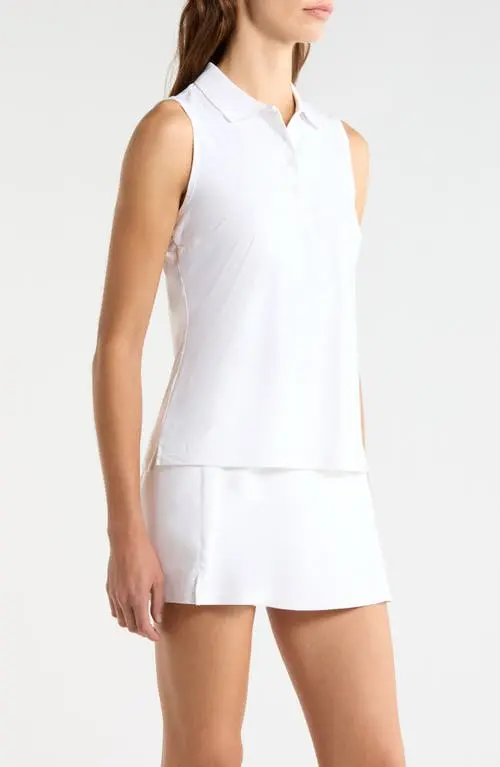 G/fore Sleeveless Stretch Golf Polo Top - Snow