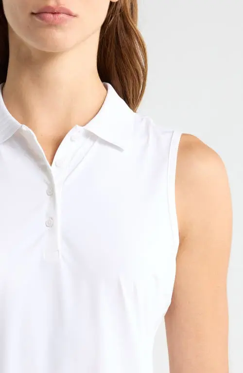 G/fore Sleeveless Stretch Golf Polo Top - Snow