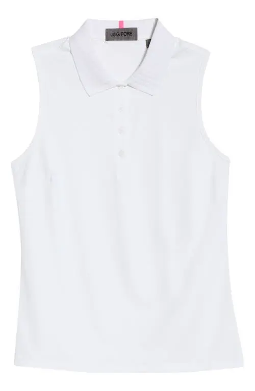 G/fore Sleeveless Stretch Golf Polo Top - Snow