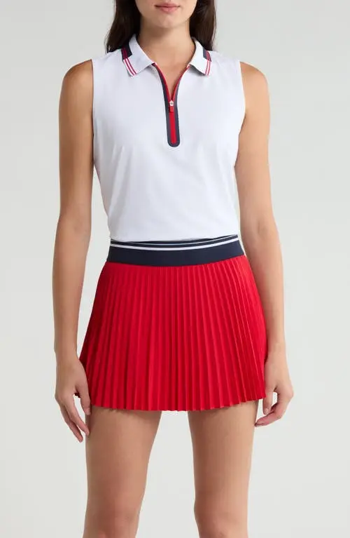 G/fore Sleeveless Quarter Zip Polo - Snow/lava