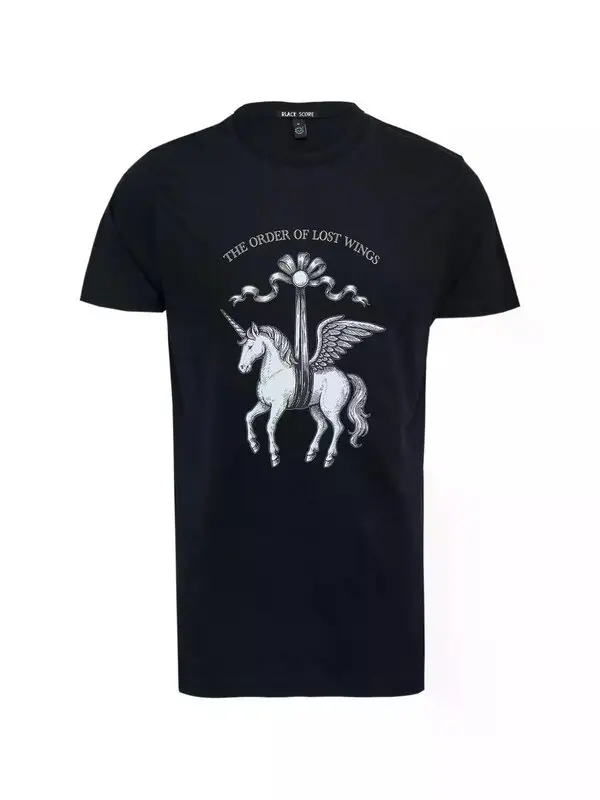 BLACK SCORE Order Of Lost Wings Printed T-shirt - Black