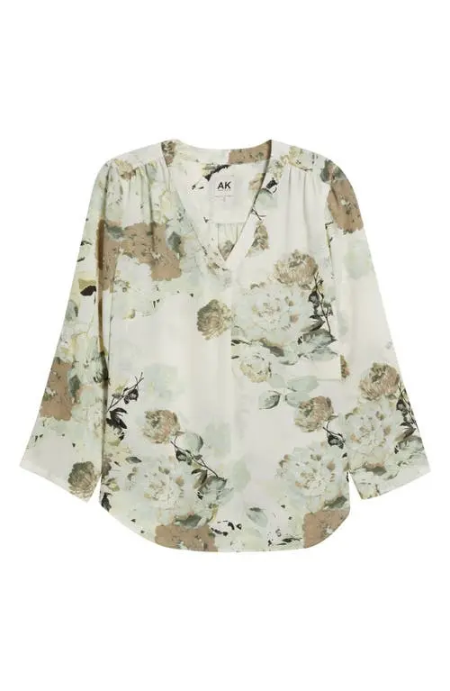 Anne Klein Floral Popover Top