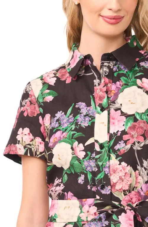 Ted Baker London Floral Linen Midi Shirt Dress