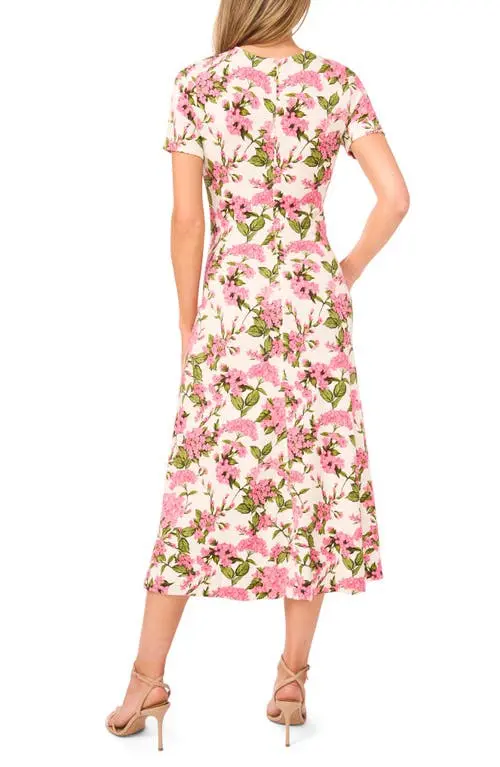 Ted Baker London Floral Knit Midi Dress With Twist Front - Pink Drink |  Editorialist