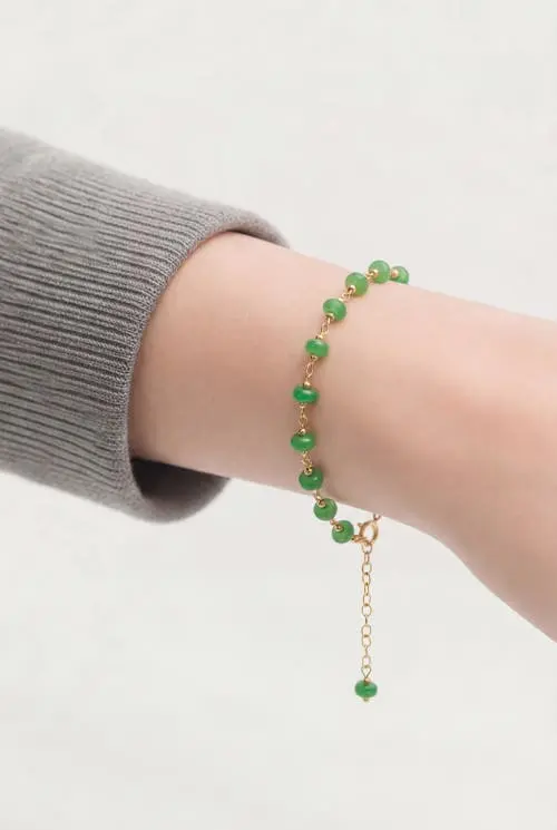SEREE Jillian Jade Beaded Bracelet