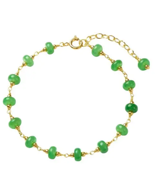 SEREE Jillian Jade Beaded Bracelet - Green