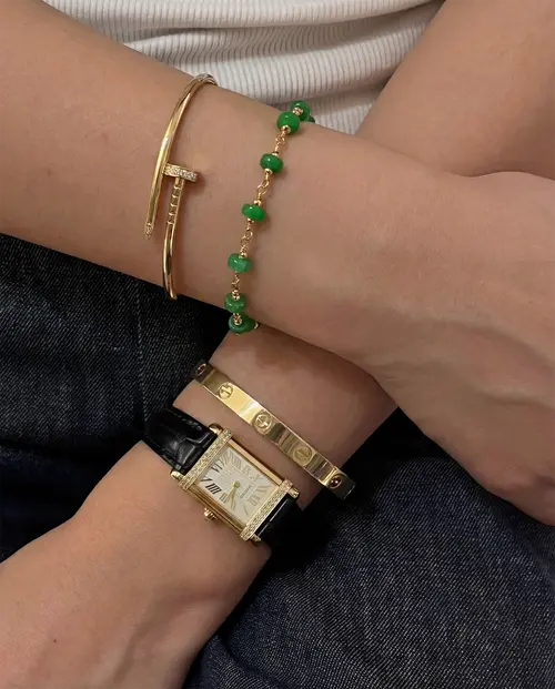 SEREE Jillian Jade Beaded Bracelet
