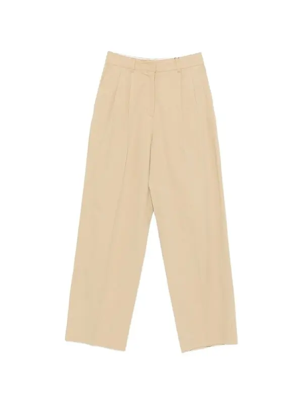 DUNST Cotton Blend Chino Trousers - Beige