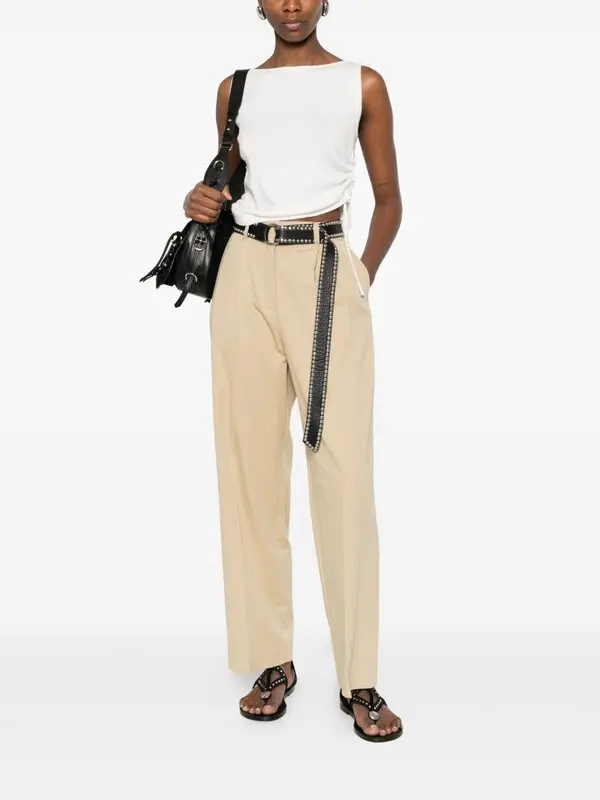 DUNST Cotton Blend Chino Trousers - Beige