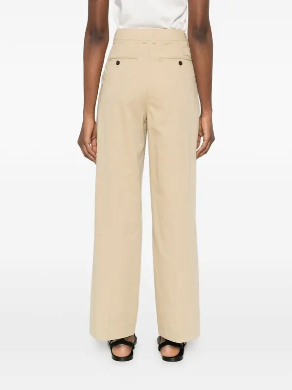 DUNST Cotton Blend Chino Trousers - Beige