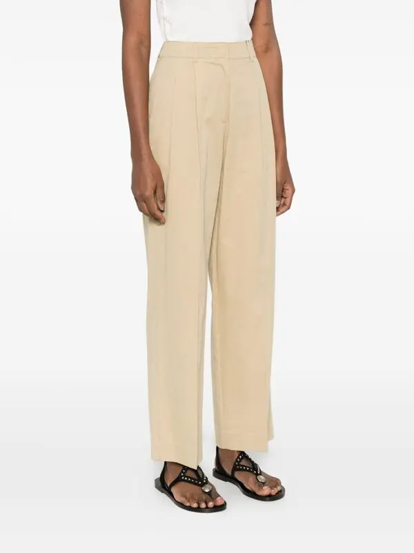 DUNST Cotton Blend Chino Trousers - Beige