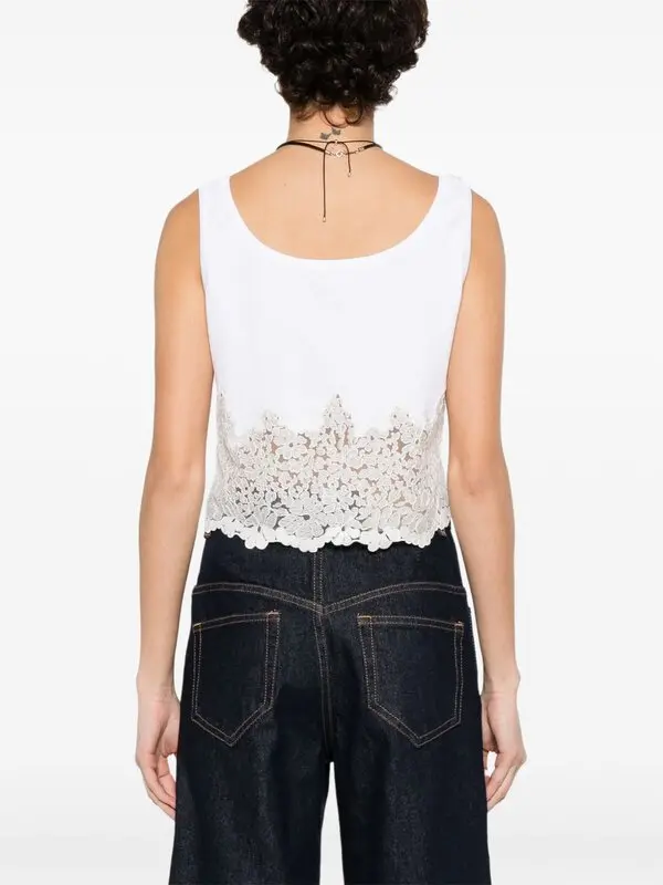 Ermanno Scervino Lace-trimmed Knitted Tank Top