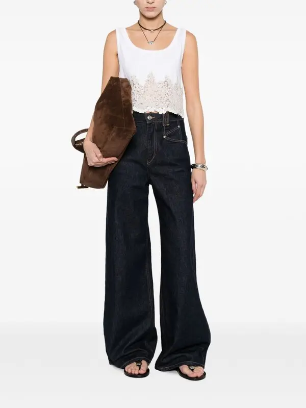 Ermanno Scervino Lace-trimmed Knitted Tank Top