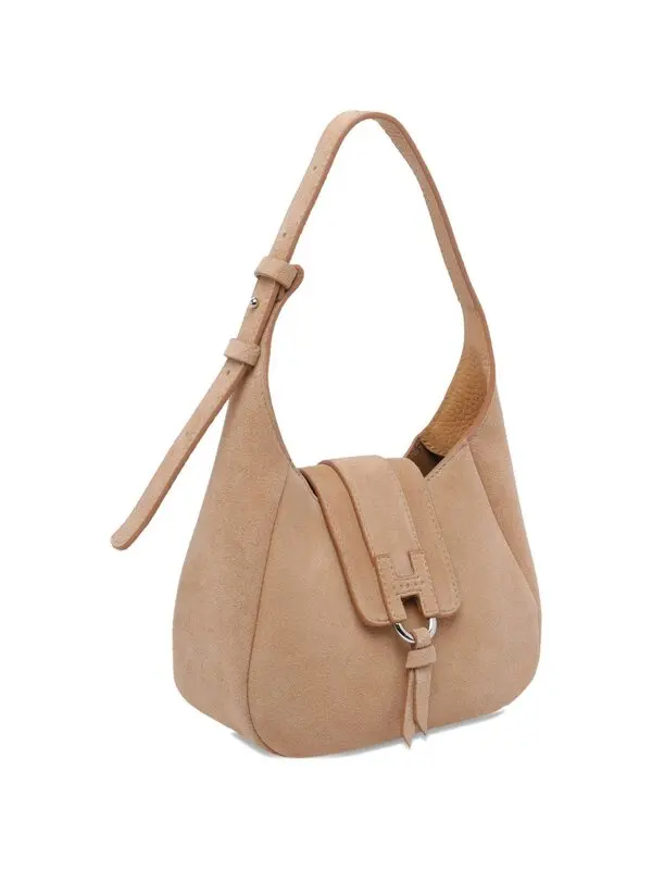 Hogan Leather Hobo Bag - Beige