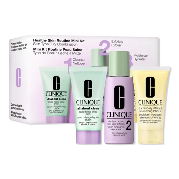 CLINIQUE Healthy Skin Routine: Mini 3-step Skincare Set For Dry Combination Skin - One-color