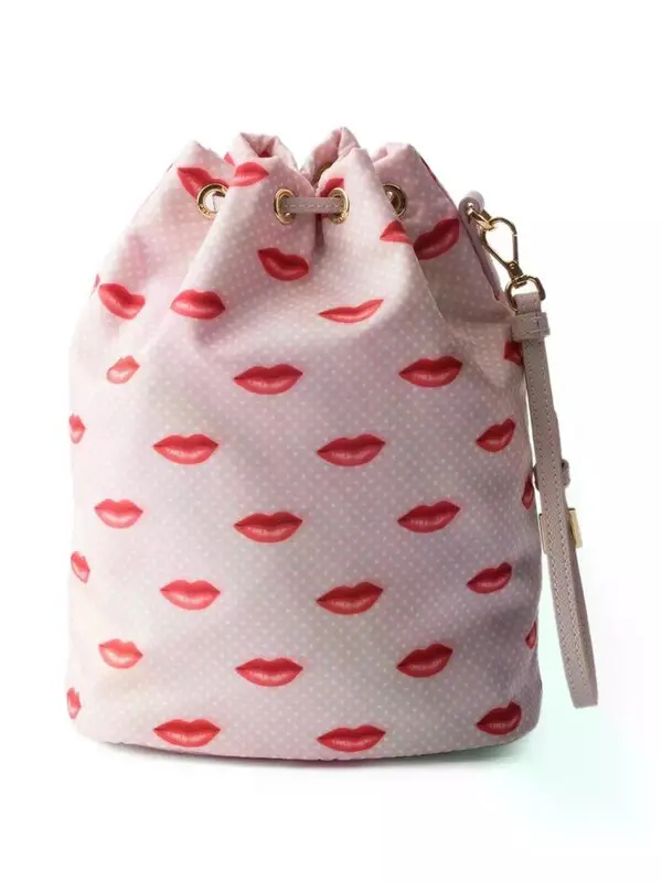 Prada Re-nylon Printed Drawstring Bucket Bag - Pink