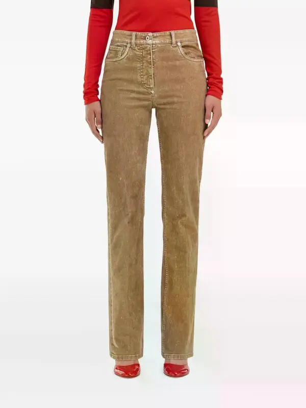 FERRAGAMO Flocked Five-pocket Trousers - Brown
