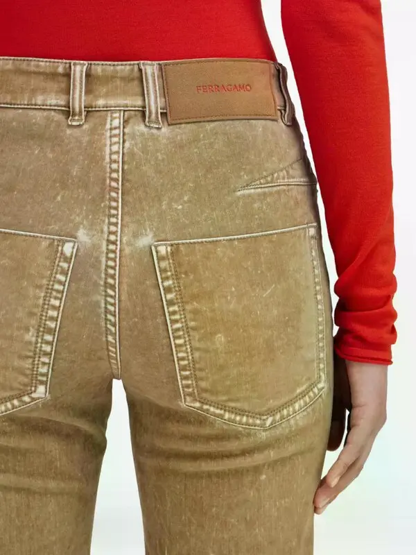 FERRAGAMO Flocked Five-pocket Trousers - Brown