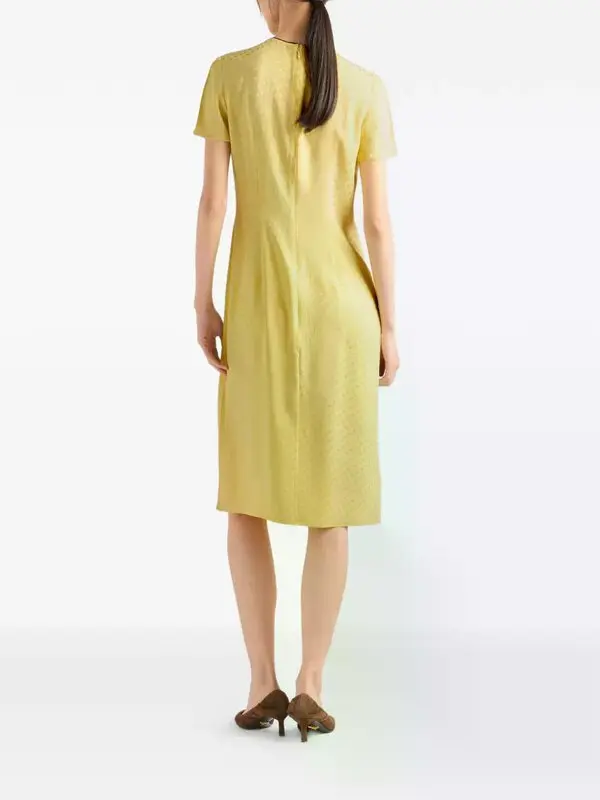 Prada Polka-dot Satin Sheath Dress