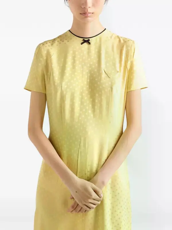 Prada Polka-dot Satin Sheath Dress