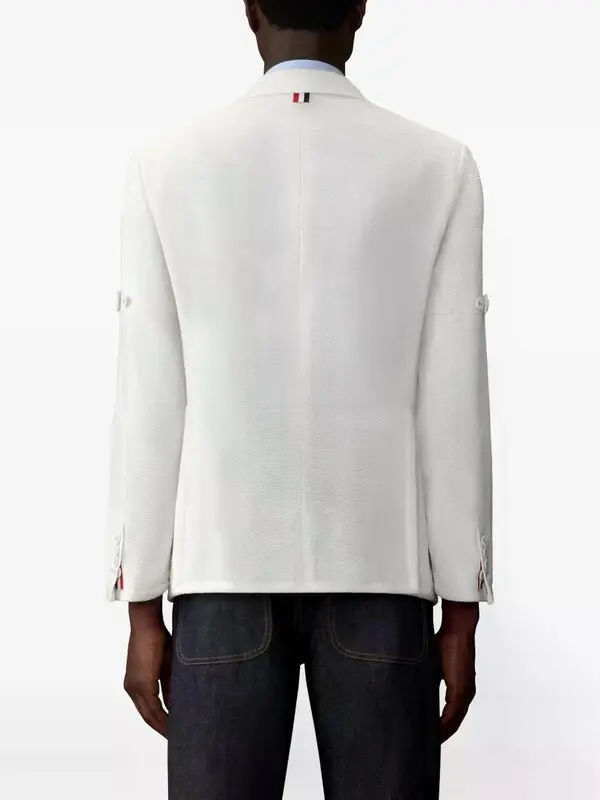 Thom Browne Wool Seersucker Tennis Embroidery Sportcoat With Armbands