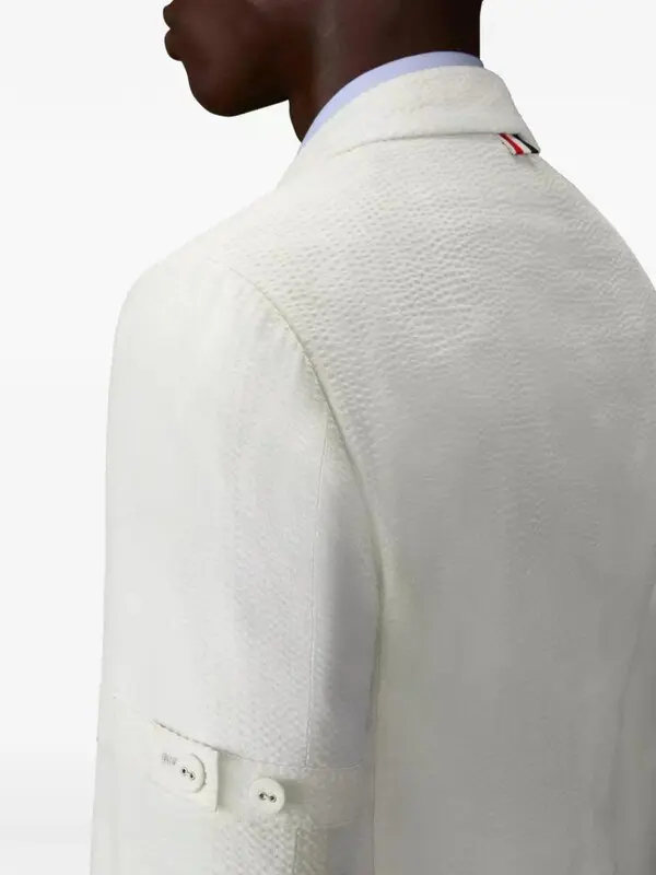 Thom Browne Wool Seersucker Tennis Embroidery Sportcoat With Armbands