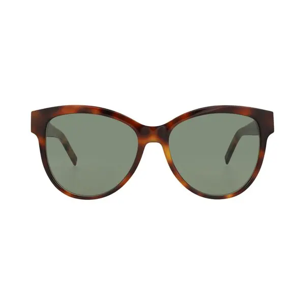 Saint Laurent Round Frame Recycled Acetate Sunglasses 'havana/green - Brown