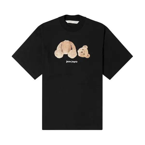 Palm Angels Bear Printed Loose T-shirt - Black