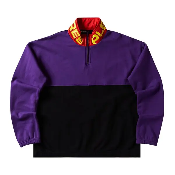 PLEASURES Misfit Color Block Half-zip Sweater
