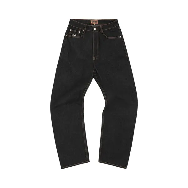 CORTEIZ Dual Stripe Baggy Jeans - Black