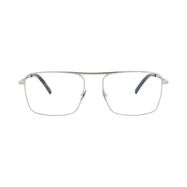 Saint Laurent Square Frame Metal Optical Frames /transparent - Silver