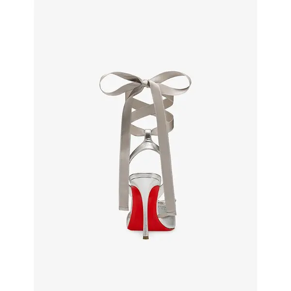 CHRISTIAN LOUBOUTIN Cassia Lace-up Nappa Leather Pumps - Silver/lin Silver