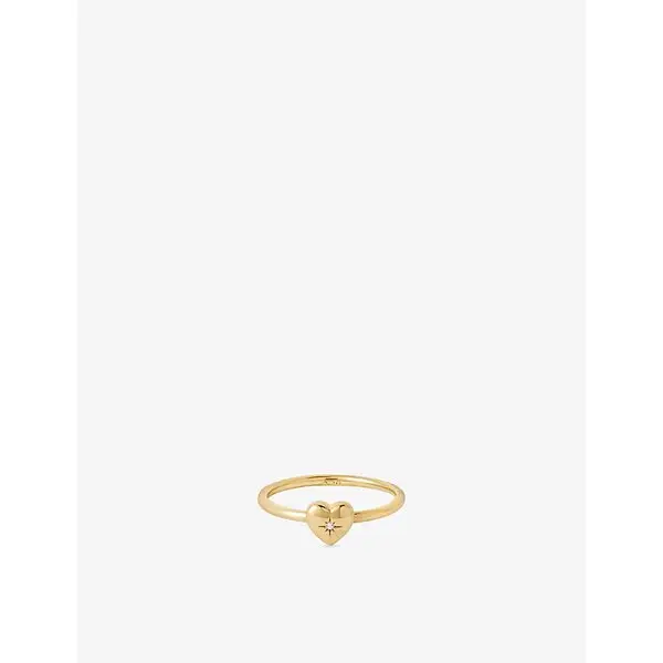 Astley Clarke Biography Heart Ring - Yellow Gold Vermeil
