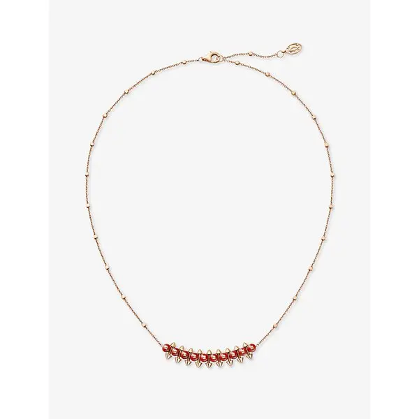 CARTIER Clash De 18ct Rose-gold And Dyed Red Agate Necklace - Rose Gold