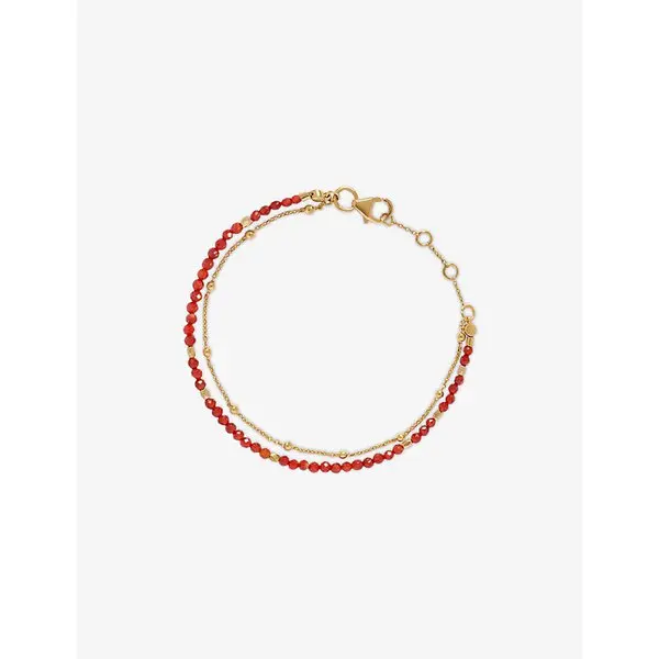 Astley Clarke Fine Biography 18ct And Carnelian Bracelet - Yellow Gold Vermeil