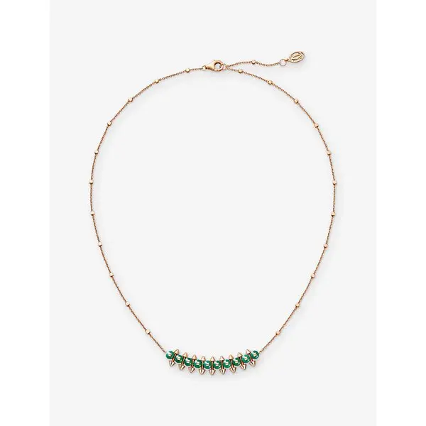 CARTIER Clash De 18ct And Dyed Green Agate Necklace - Rose Gold