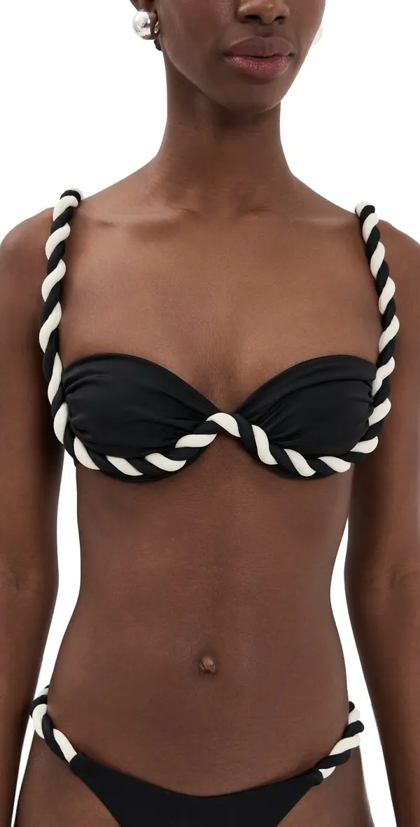 BAHIA MARIA Olivia Bikini Top - Black/ivory