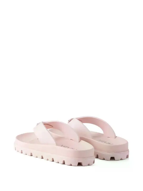 Prada Triangle Flat Sandals - Pink