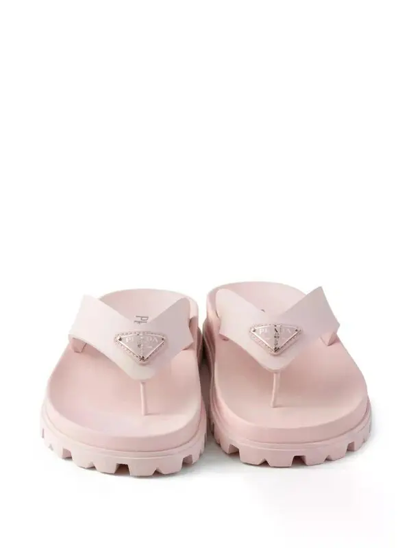 Prada Triangle Flat Sandals - Pink