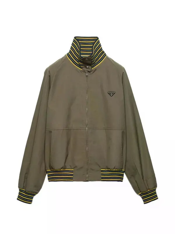 Prada Poplin Turtleneck Jacket - Green