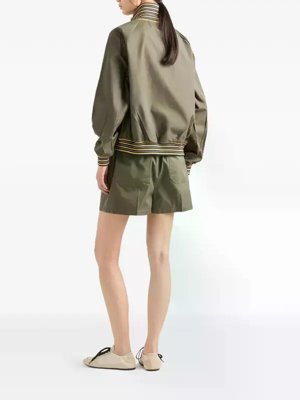 Prada Poplin Turtleneck Jacket - Green