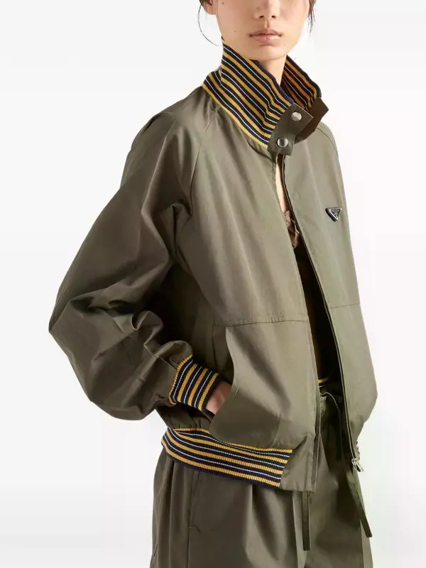 Prada Poplin Turtleneck Jacket - Green