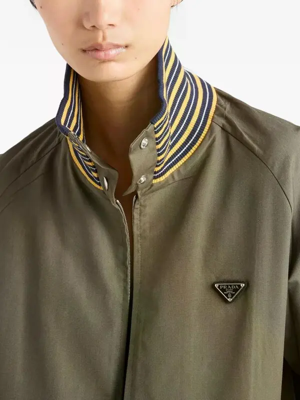 Prada Poplin Turtleneck Jacket - Green