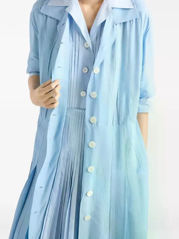 Prada Pongé And Poplin Shirt Dress - Blue