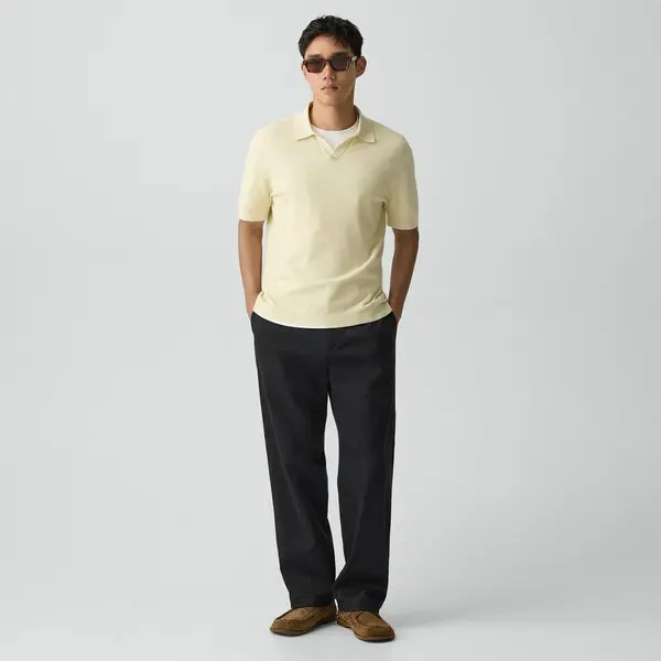 Theory Straight Chino Pant In Moonsoft Cotton - Black