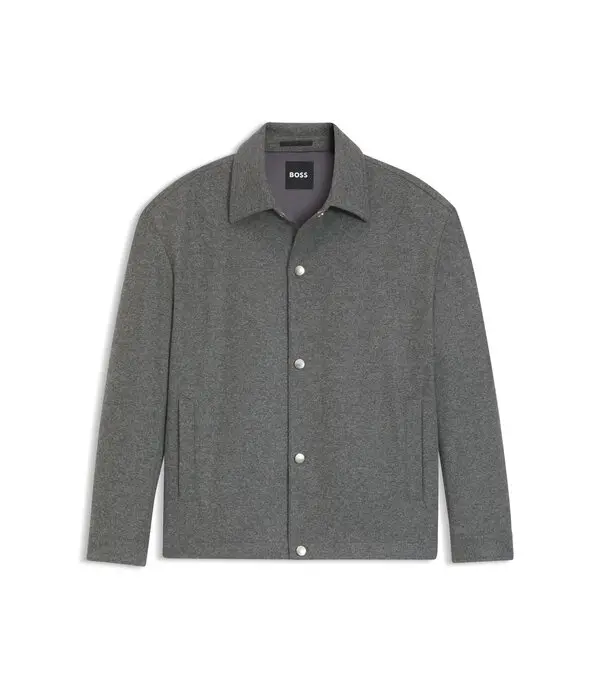 BOSS Relaxed-fit Overshirt In Brushed Stretch Flannel