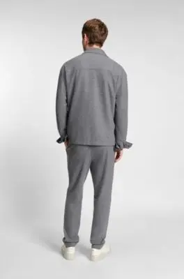 BOSS Relaxed-fit Overshirt In Brushed Stretch Flannel