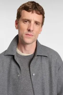 BOSS Relaxed-fit Overshirt In Brushed Stretch Flannel