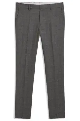 BOSS Formal Trousers In Micro-patterned Virgin Wool